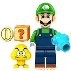 Super Mario Luigi Minifigure - bricknmix.uk