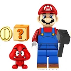 Super Mario Mario Minifigure - bricknmix.uk