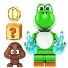 Super Mario Yoshi Minifigure - bricknmix.uk