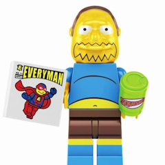 The Simpsons Comic book guy Minifigure - bricknmix.uk